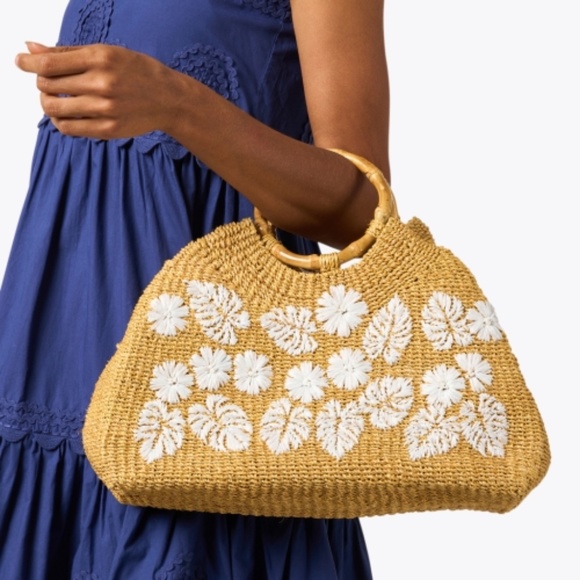 Serpui | Bags | 398 Surpui Emma Flower Embroidered Raffia Bamboo ...
